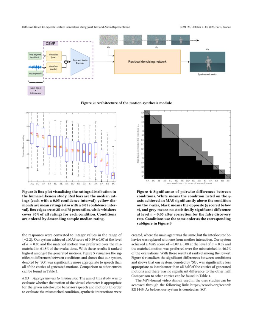 Diffusion-Based Co-Speech Gesture Generation Using Joint Text and Audio Representation | DeepAI