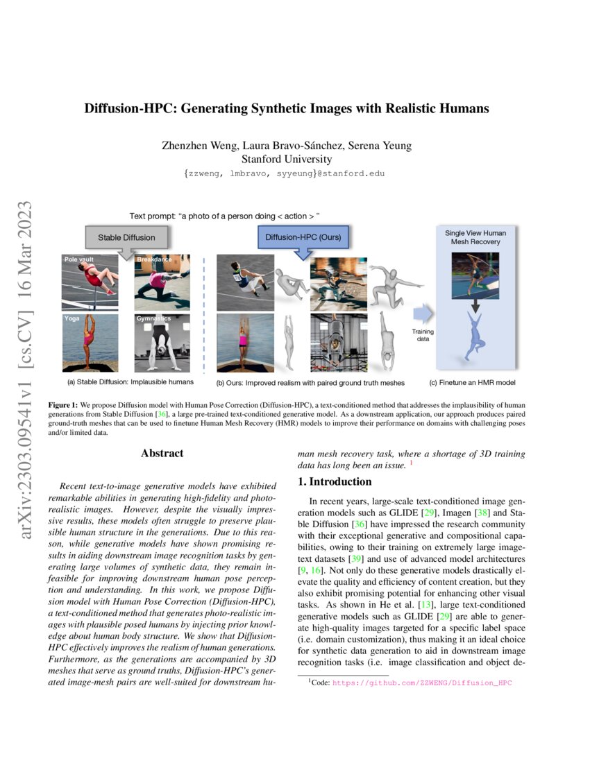 Diffusion-HPC: Generating Synthetic Images with Realistic Humans | DeepAI