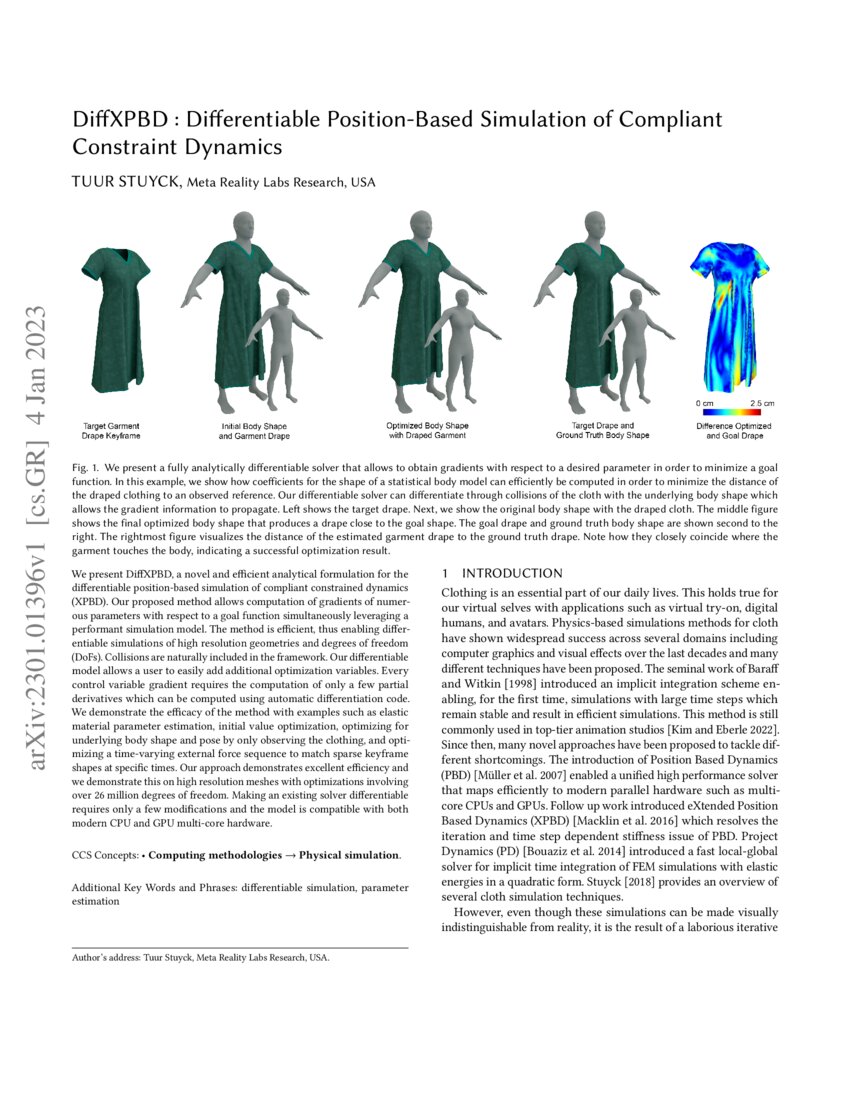 Diffxpbd Differentiable Position Based Simulation Of Compliant Constraint Dynamics Deepai 4450