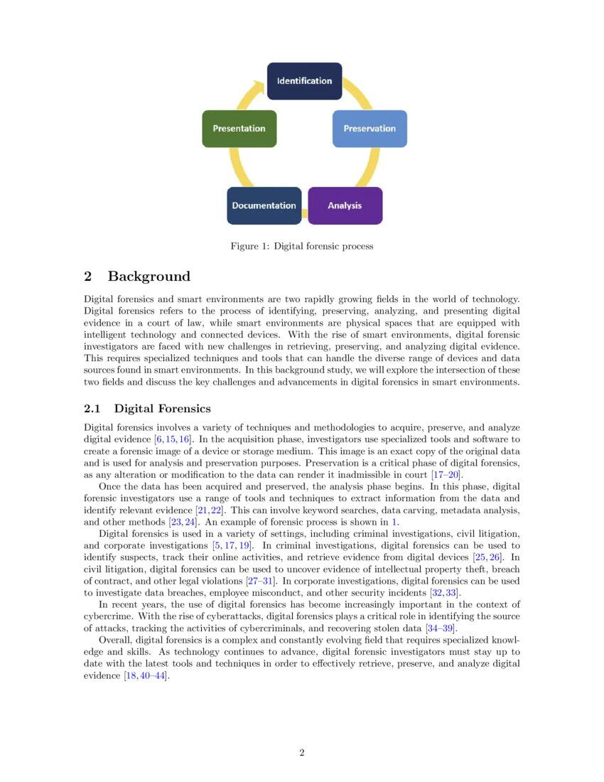 Digital Forensics in the Age of Smart Environments: A Survey of Recent ...