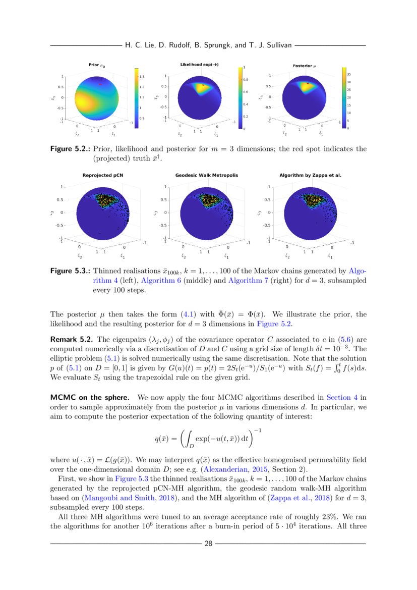 Dimension Independent Markov Chain Monte Carlo On The Sphere Deepai