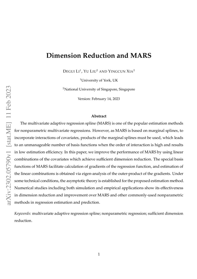 Dimension Reduction And Mars Deepai