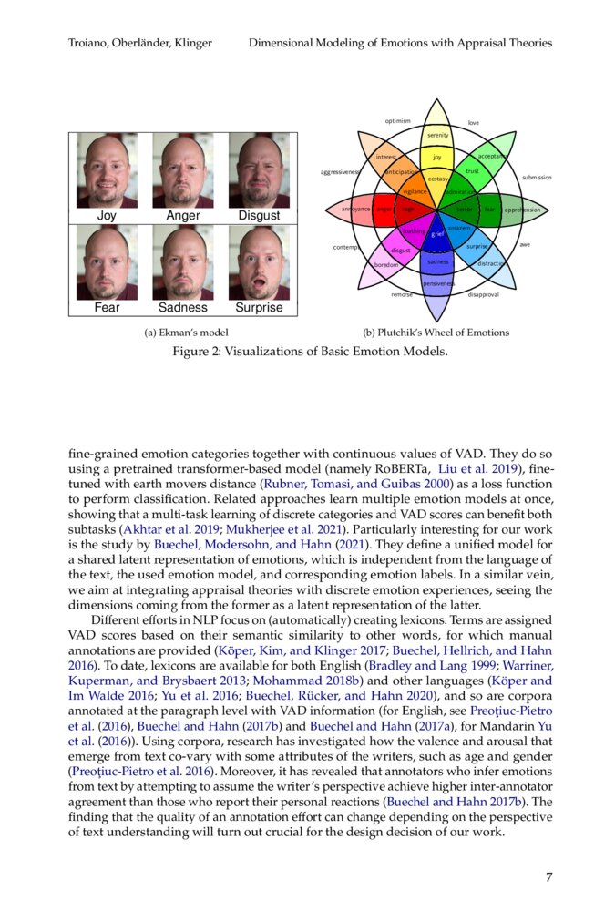 Dimensional Modeling of Emotions in Text with Appraisal Theories ...