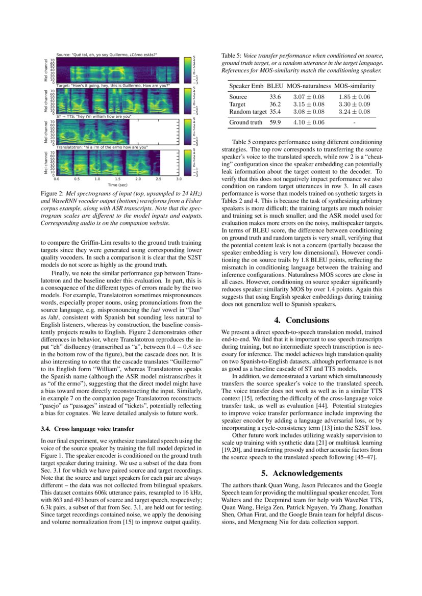 Direct speech-to-speech translation with a sequence-to-sequence model | DeepAI