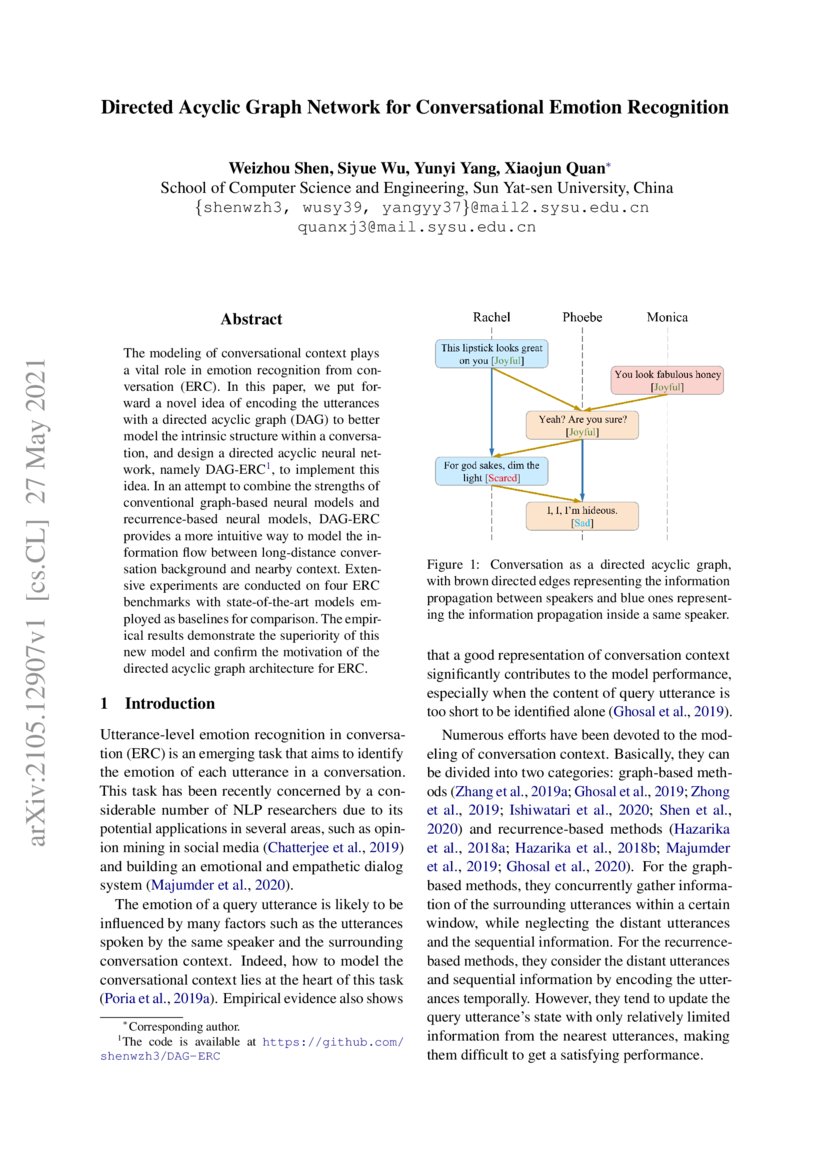 Directed Acyclic Graph Network for Conversational Emotion Recognition ...