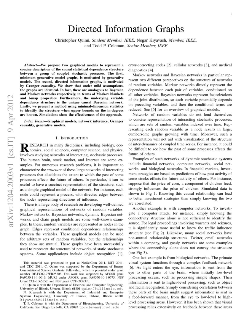 Directed Information Graphs Deepai