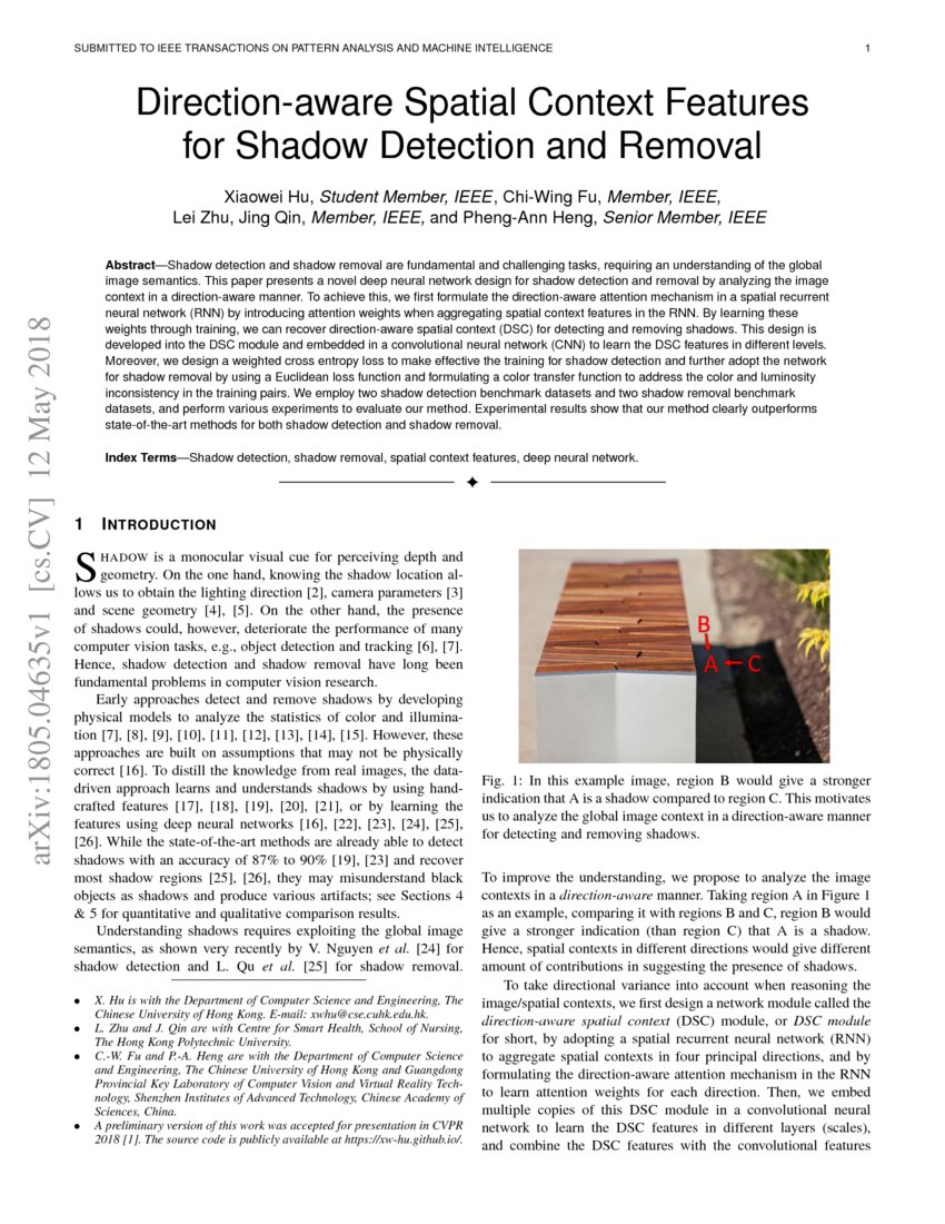 Direction-aware Spatial Context Features for Shadow Detection and ... Direction-aware Spatial Context Features for Shadow Detection and ...