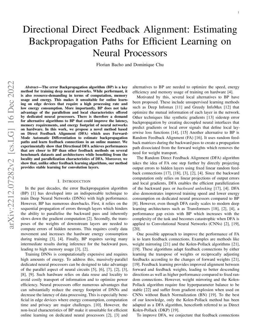 Directional Direct Feedback Alignment: Estimating Backpropagation Paths for Efficient Learning ...