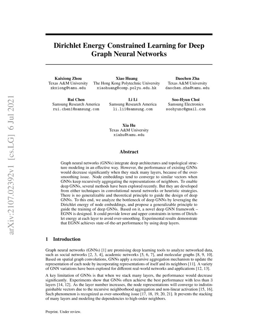 Dirichlet Energy Constrained Learning For Deep Graph Neural Networks 8542