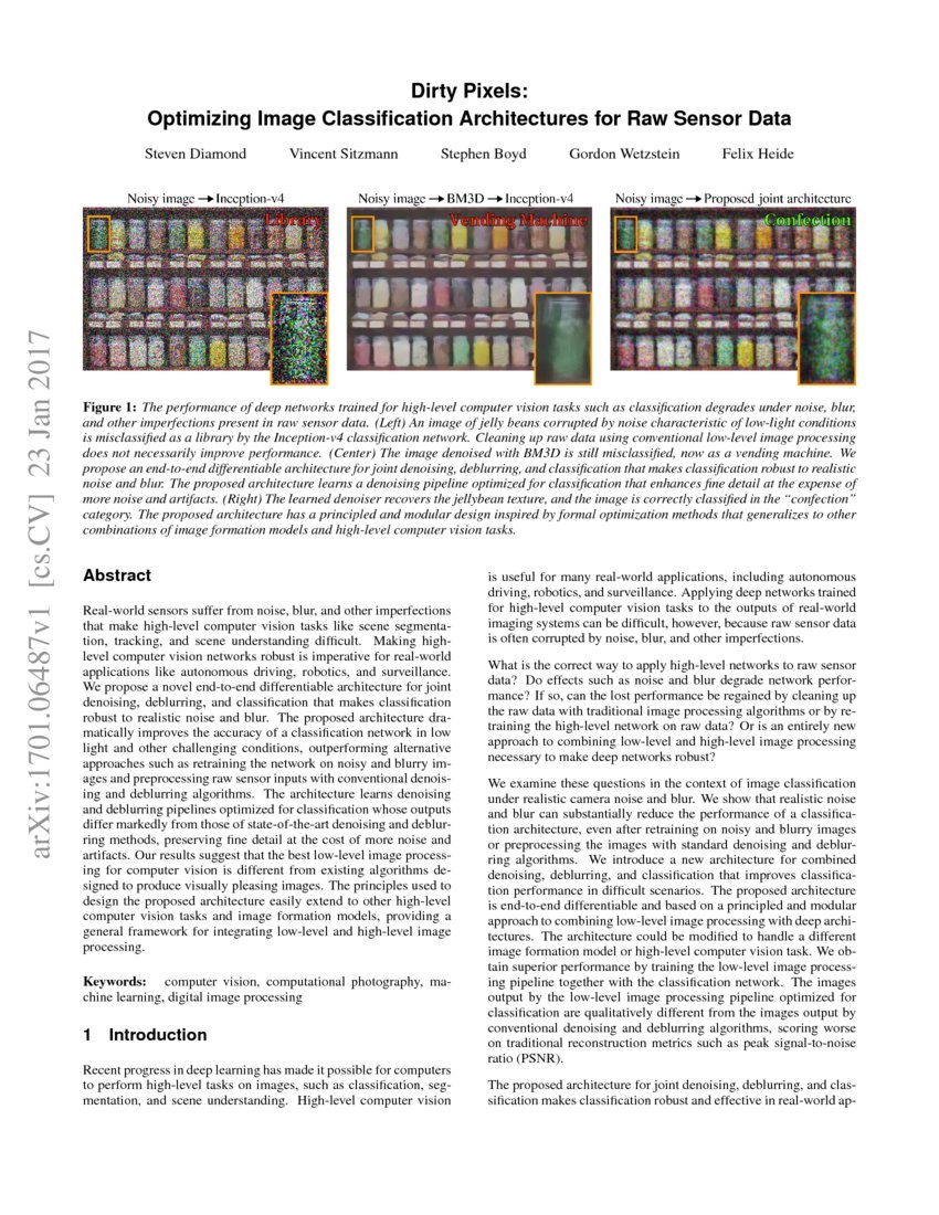 Dirty Pixels: Optimizing Image Classification Architectures for Raw ...