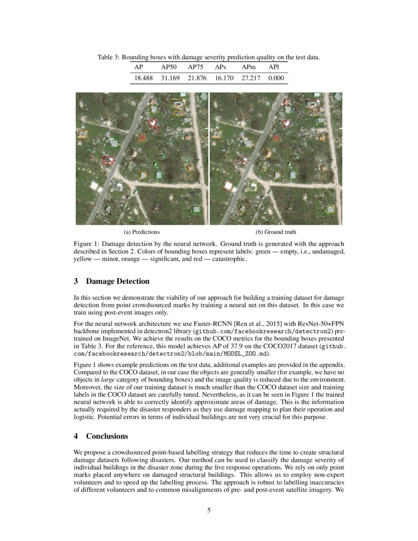 Disaster mapping from satellites: damage detection with crowdsourced ...