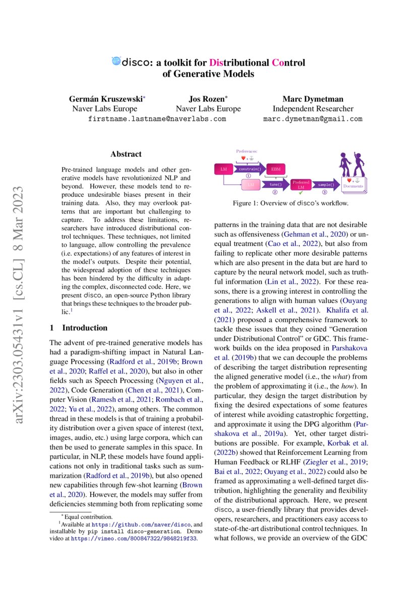 disco: a toolkit for Distributional Control of Generative Models | DeepAI
