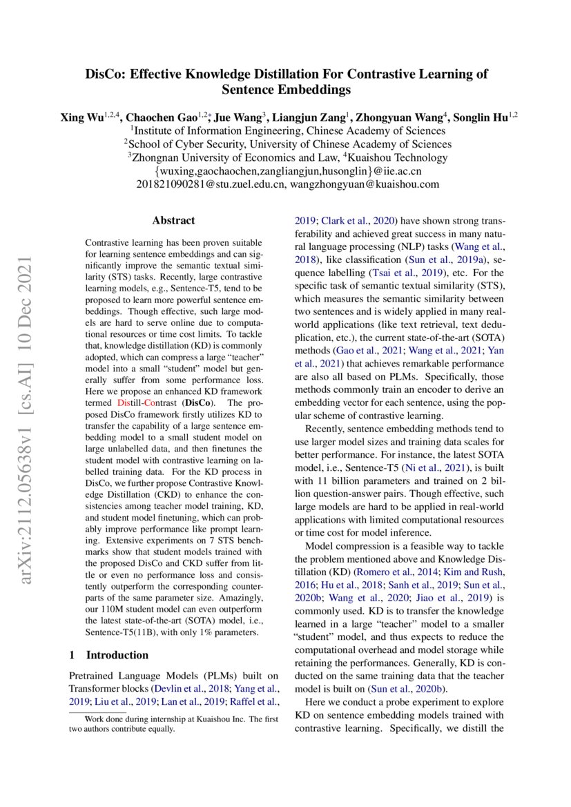 DisCo: Effective Knowledge Distillation For Contrastive Learning of ...