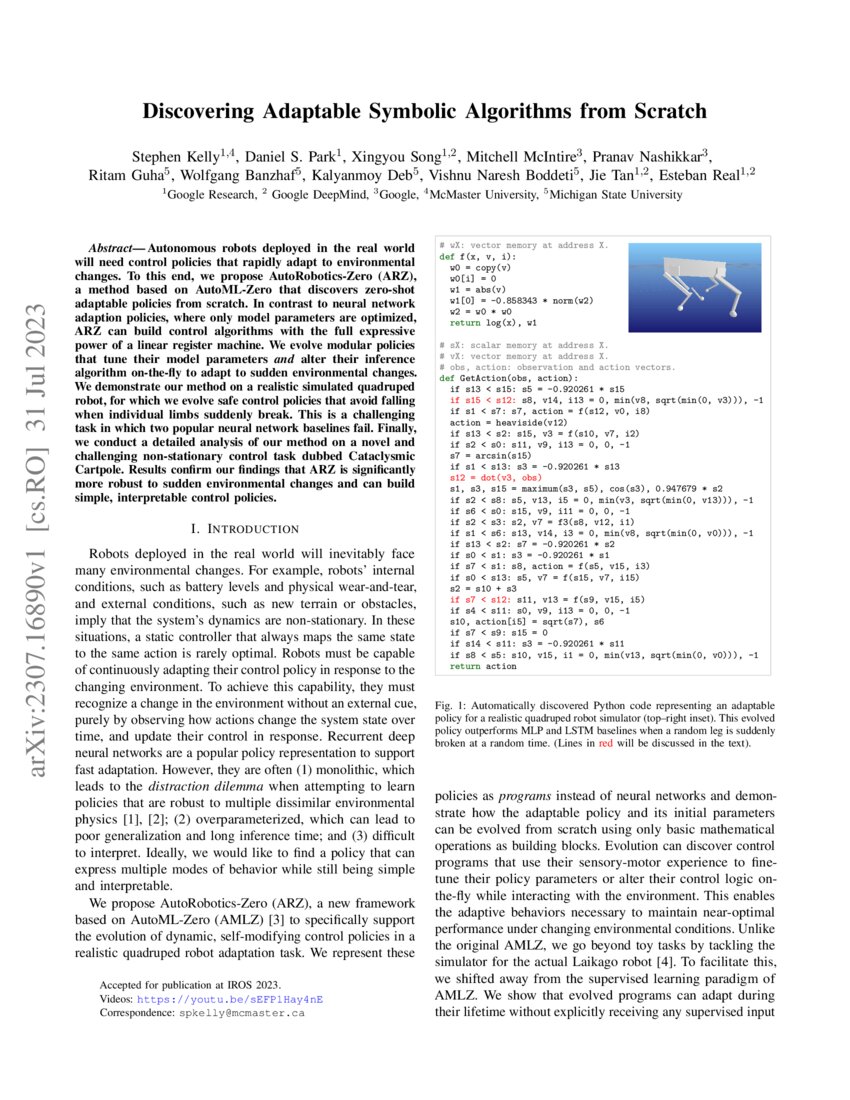 Discovering Adaptable Symbolic Algorithms From Scratch Deepai