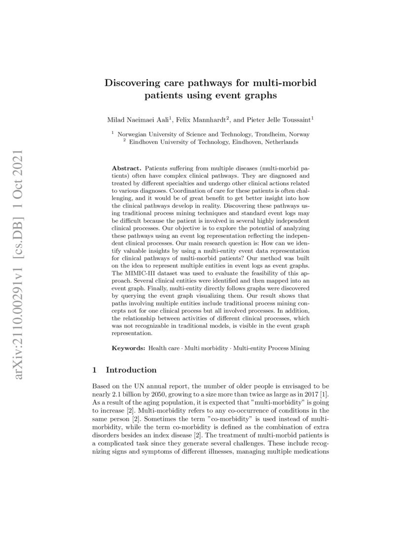 Discovering care pathways for multi-morbid patients using event graphs ...