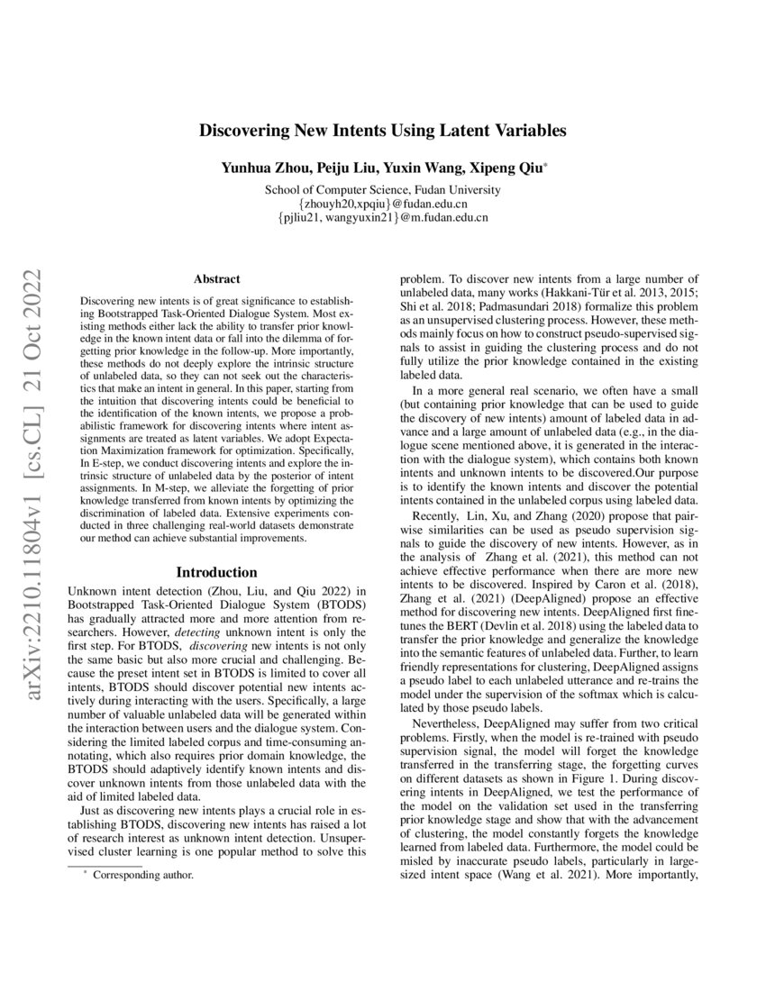 Discovering New Intents Using Latent Variables Deepai