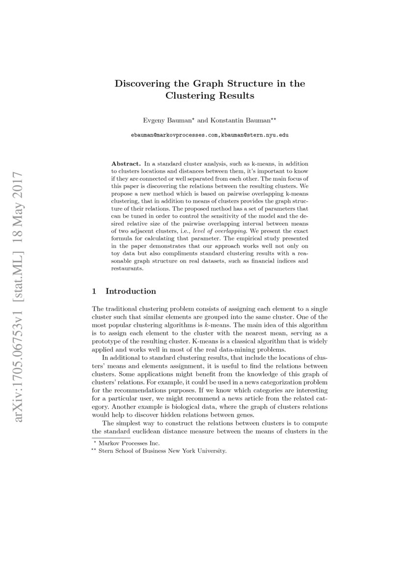 Discovering the Graph Structure in the Clustering Results | DeepAI
