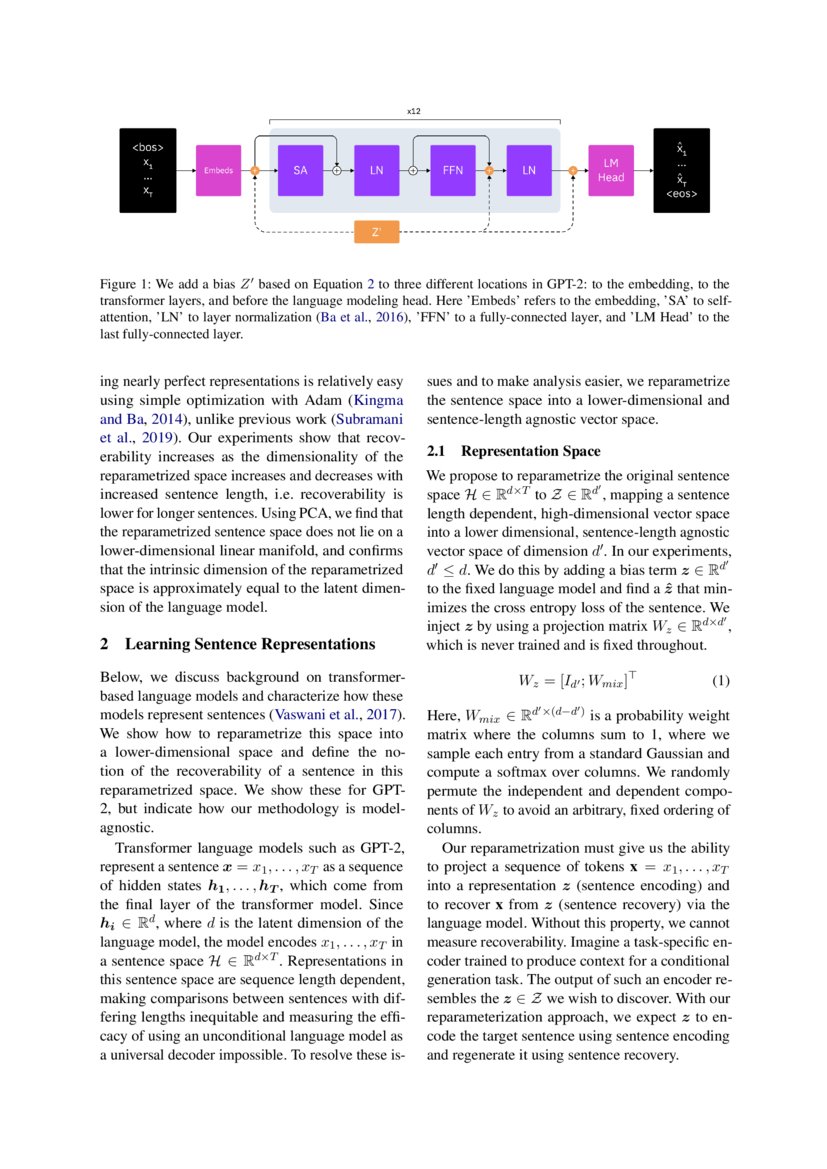 Discovering Useful Sentence Representations from Large Pretrained ...