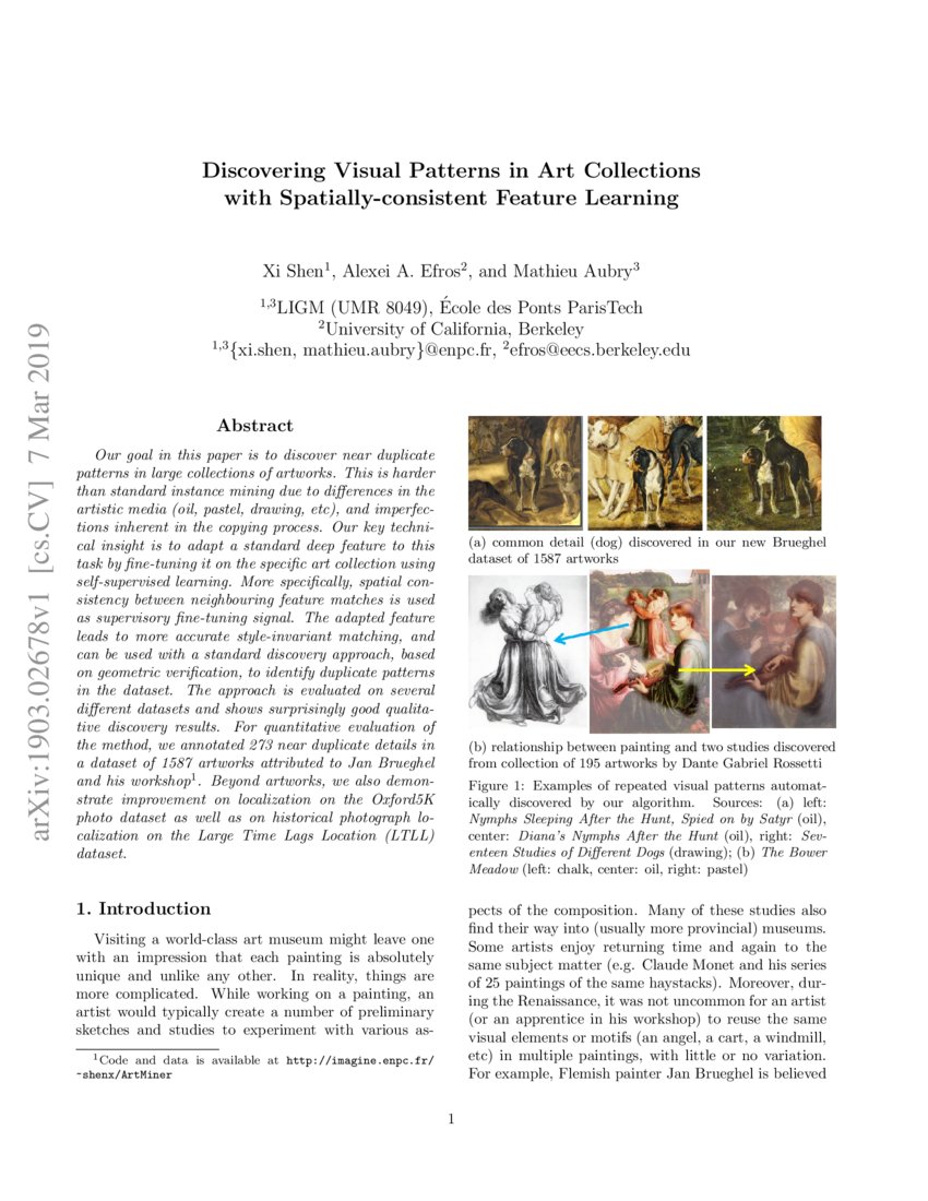 Discovering Visual Patterns In Art Collections With Spatially Consistent Feature Learning Deepai