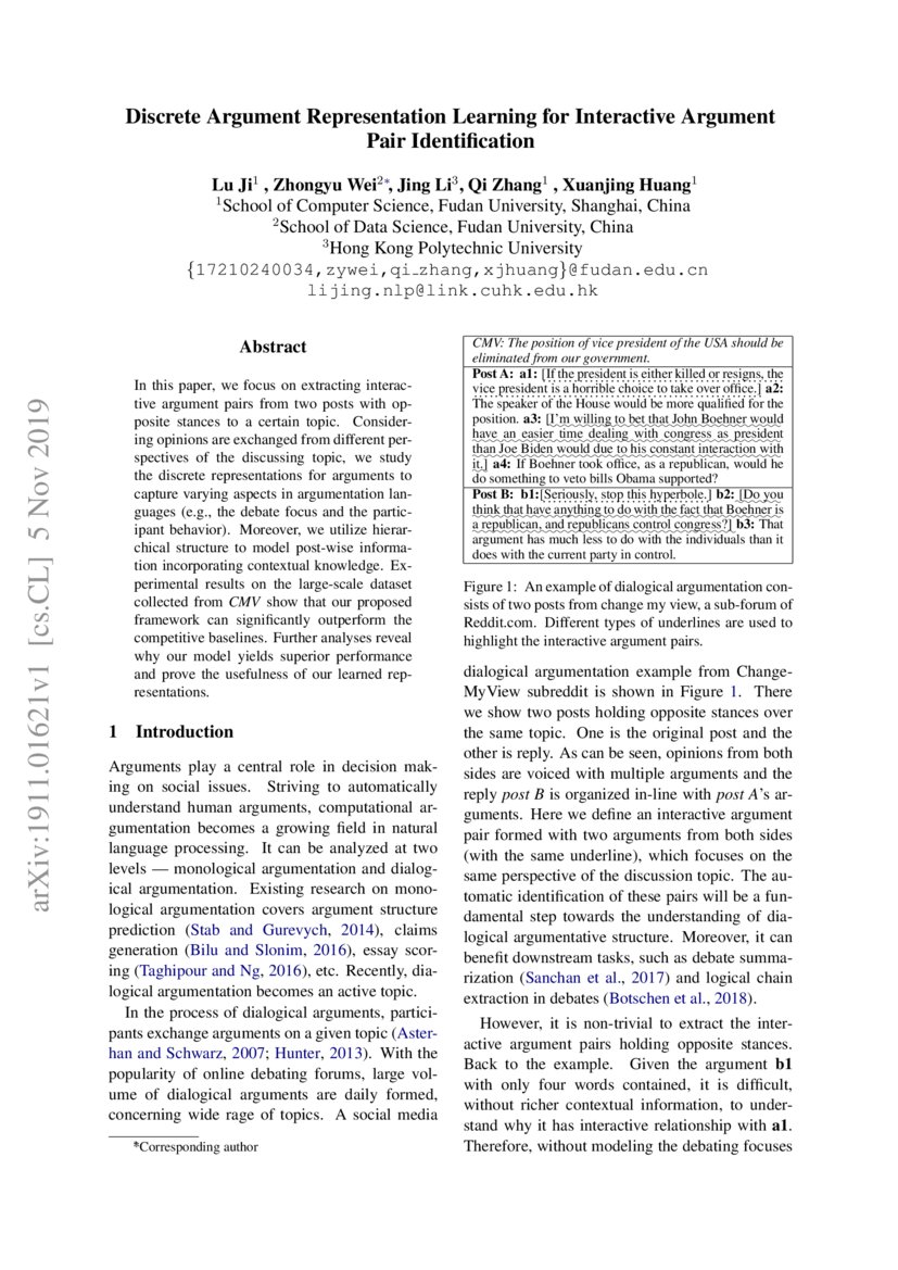 Discrete Argument Representation Learning for Interactive Argument Pair ...