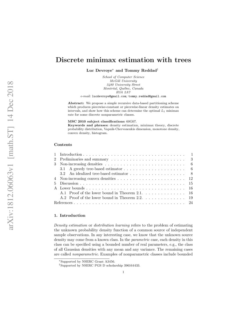 Discrete Minimax Estimation With Trees Deepai 4968