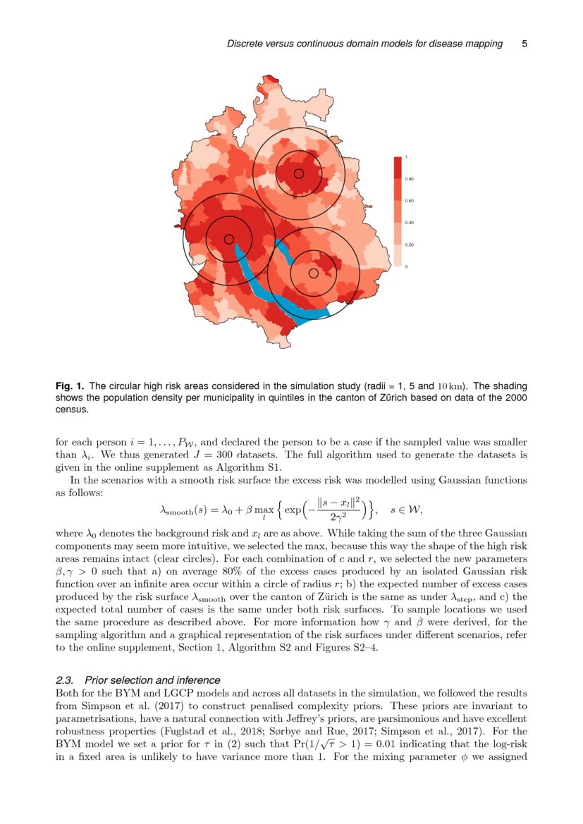 Discrete versus continuous domain models for disease mapping | DeepAI