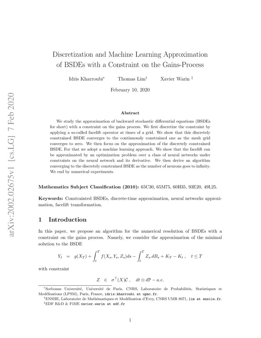 Discretization and Machine Learning Approximation of BSDEs with a ...