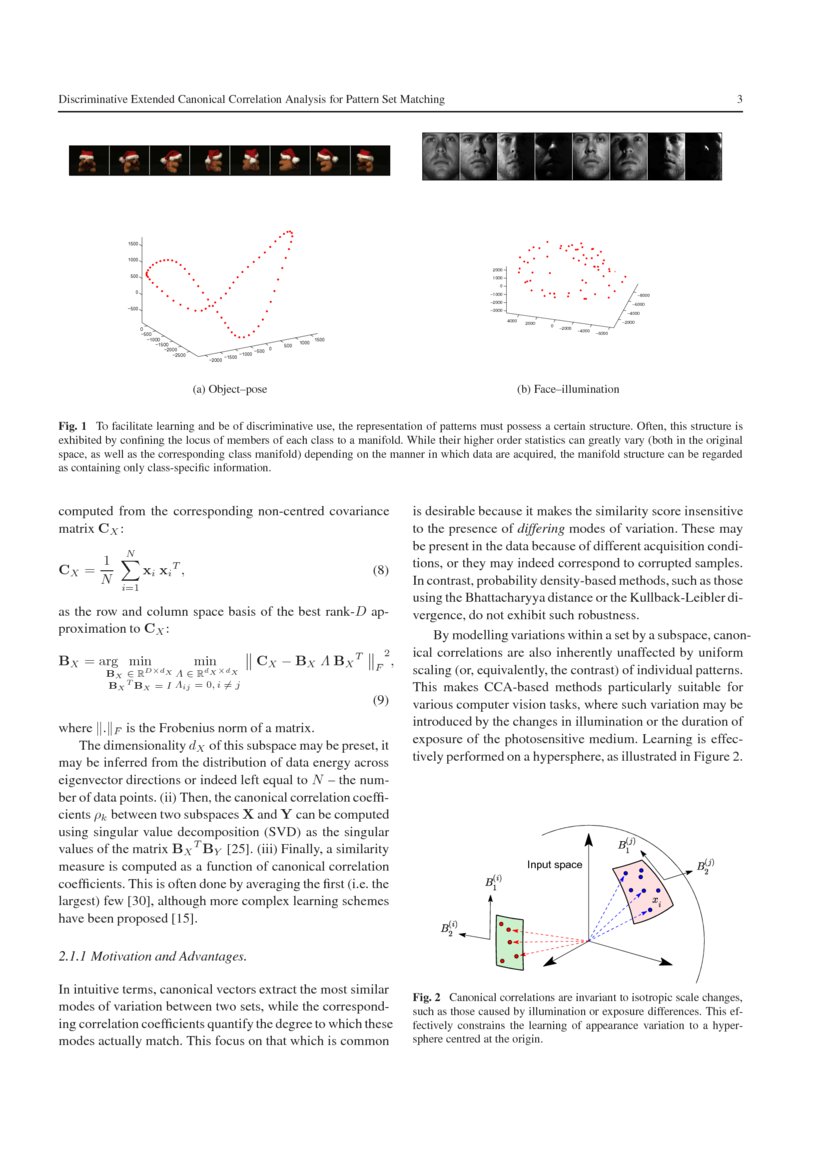 Discriminative extended canonical correlation analysis for pattern set matching | DeepAI