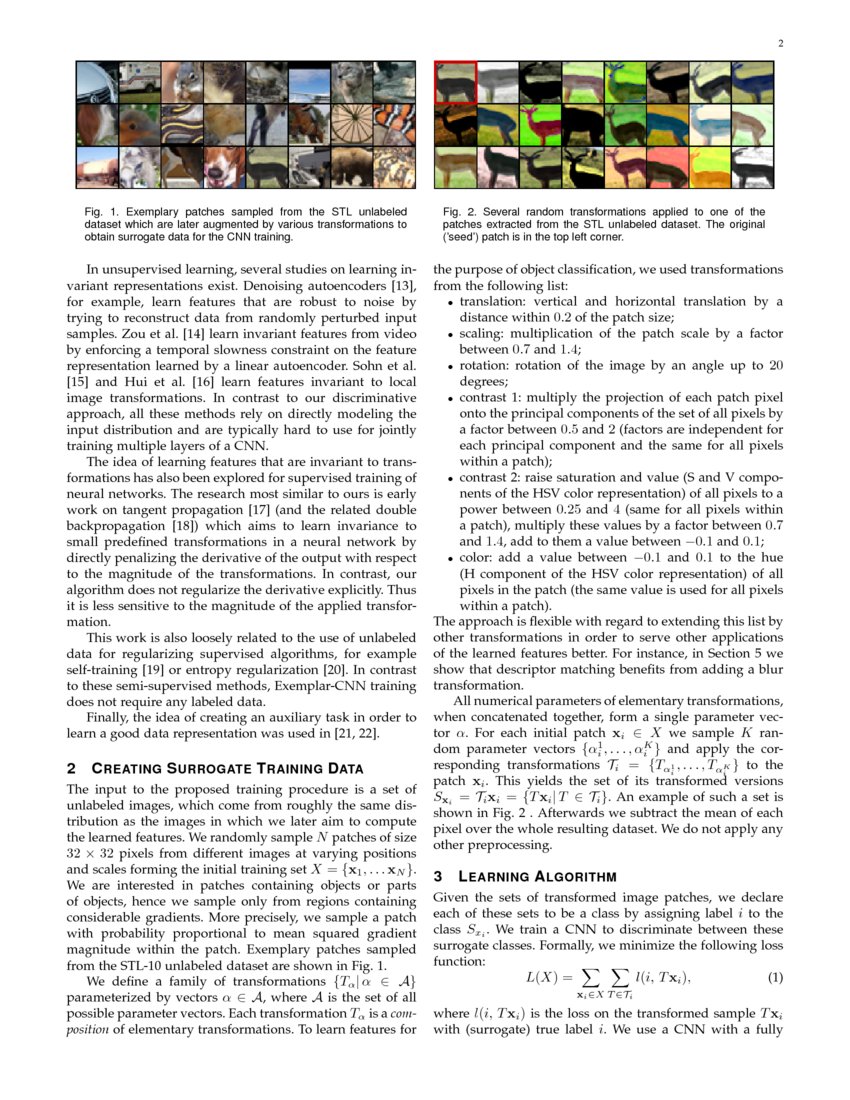 Discriminative Unsupervised Feature Learning with Exemplar Convolutional Neural Networks | DeepAI