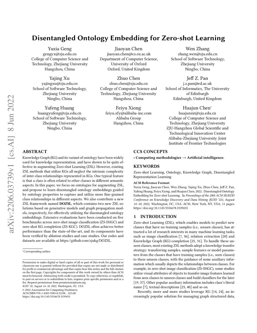 Disentangled Ontology Embedding for Zero-shot Learning | DeepAI