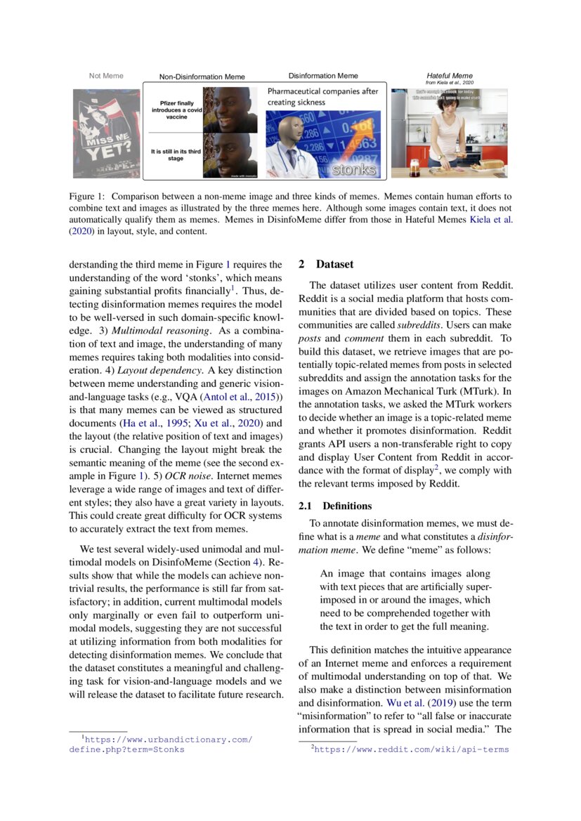 DisinfoMeme: A Multimodal Dataset for Detecting Meme Intentionally ...