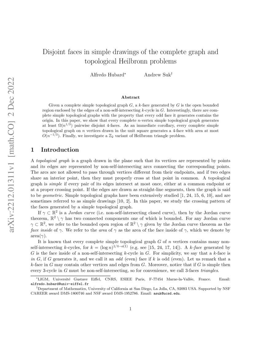 Disjoint faces in simple drawings of the complete graph and topological ...