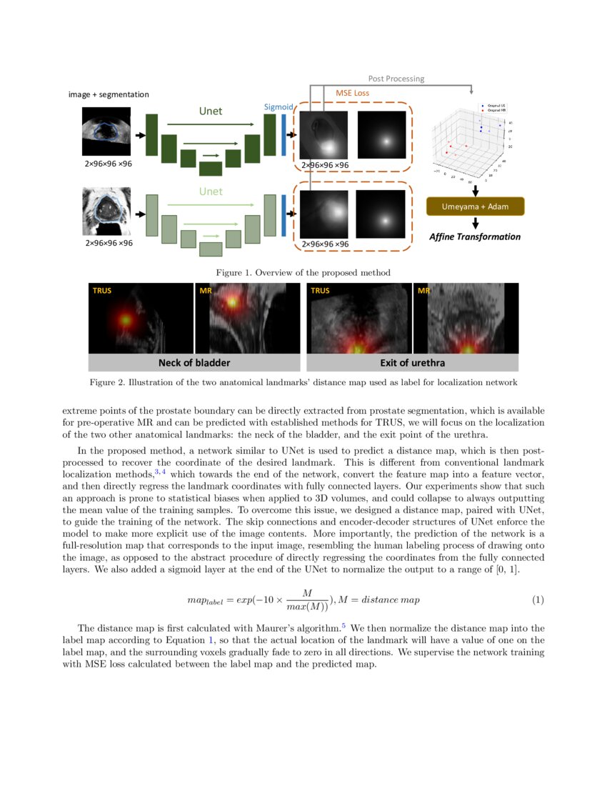 Distance Map Supervised Landmark Localization for MR-TRUS Registration | DeepAI