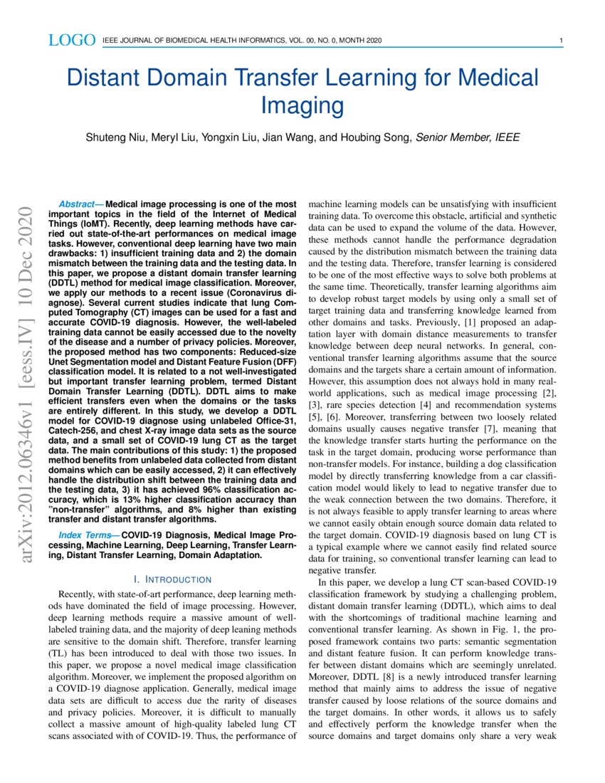 Distant Domain Transfer Learning for Medical Imaging | DeepAI