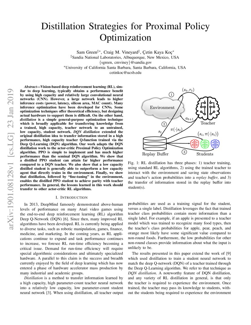 Distillation Strategies for Proximal Policy Optimization | DeepAI Distillation Strategies for Proximal Policy Optimization | DeepAI