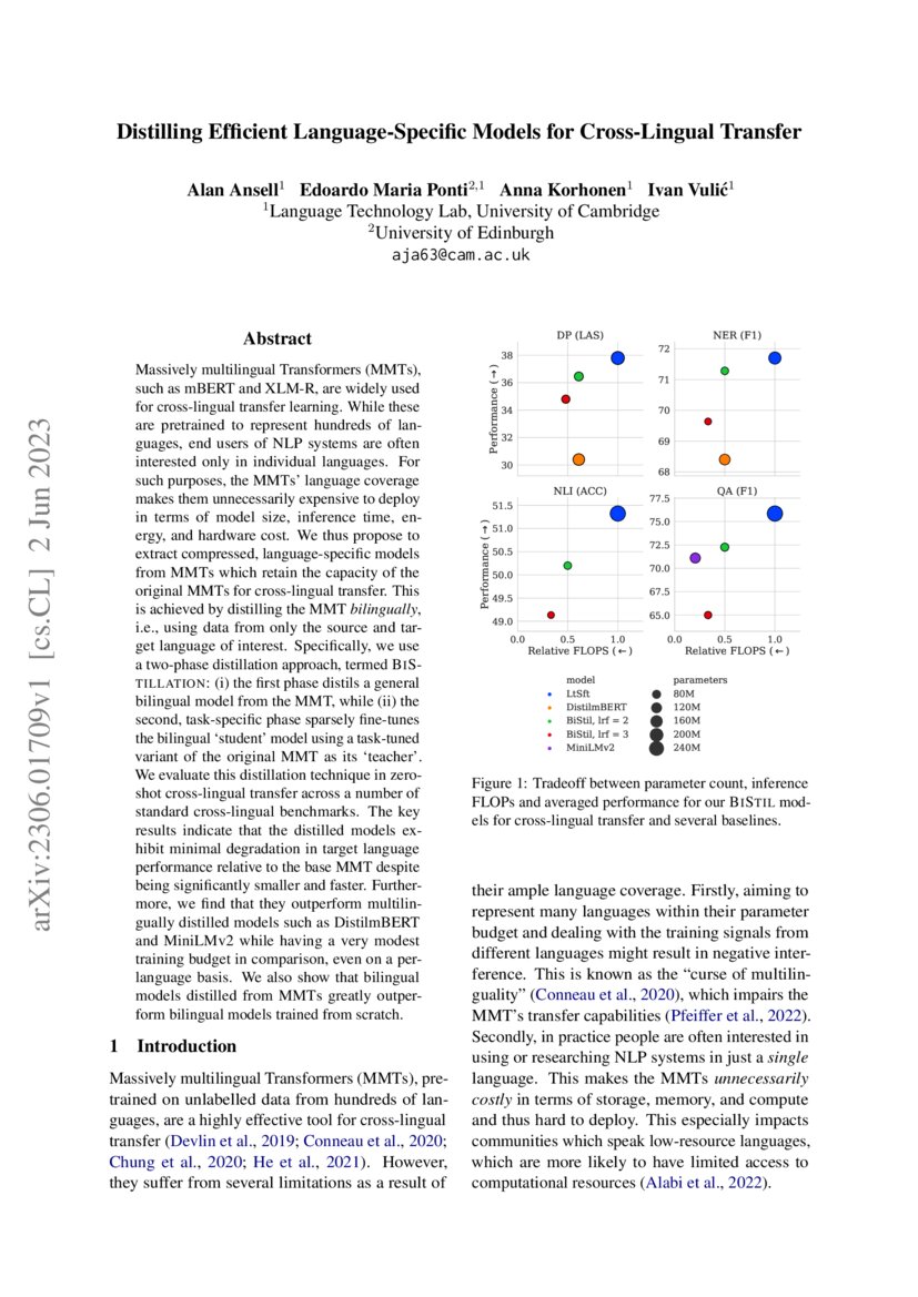 Distilling Efficient Language-Specific Models for Cross-Lingual ... Distilling Efficient Language-Specific Models for Cross-Lingual ...