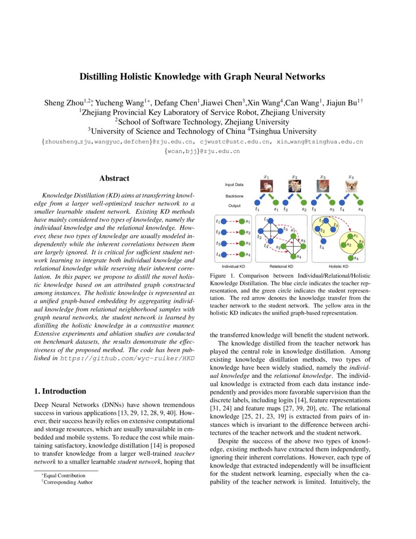 Distilling Holistic Knowledge with Graph Neural Networks | DeepAI