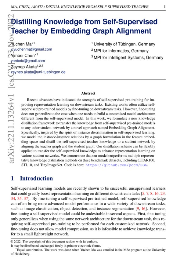 Distilling Knowledge from Self-Supervised Teacher by Embedding Graph ... Distilling Knowledge from Self-Supervised Teacher by Embedding Graph ...