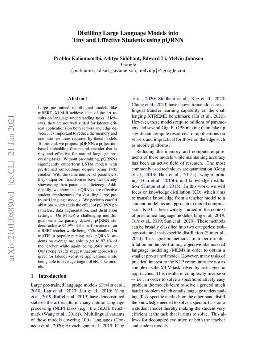 Distilling Large Language Models into Tiny and Effective Students using ...