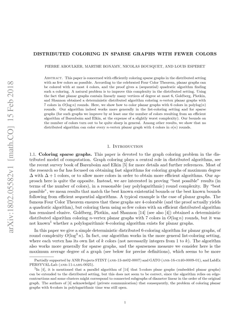 Distributed coloring in sparse graphs with fewer colors | DeepAI