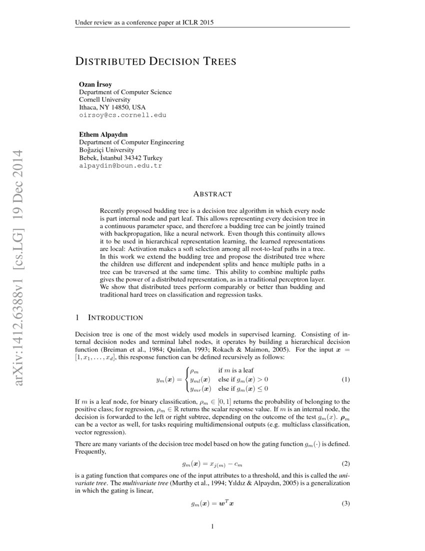 Distributed Decision Trees | DeepAI