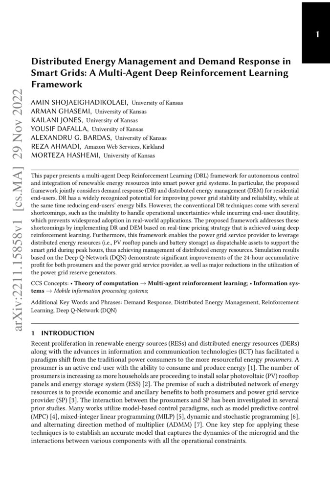 Distributed Energy Management And Demand Response In Smart Grids A