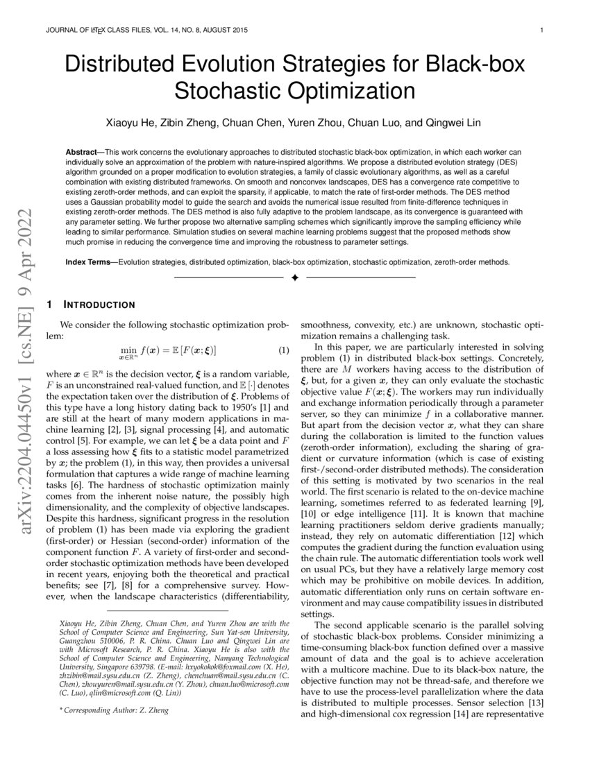 Distributed Evolution Strategies for Black-box Stochastic Optimization | DeepAI
