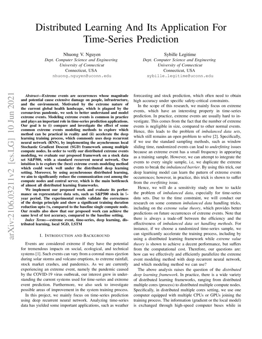Distributed Learning And Its Application For Time Series Prediction distributed-learning-and-its-application-for-time-series-prediction