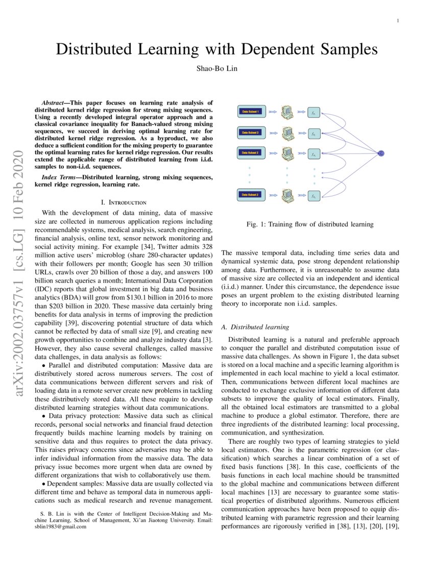 Distributed Learning With Dependent Samples Deepai