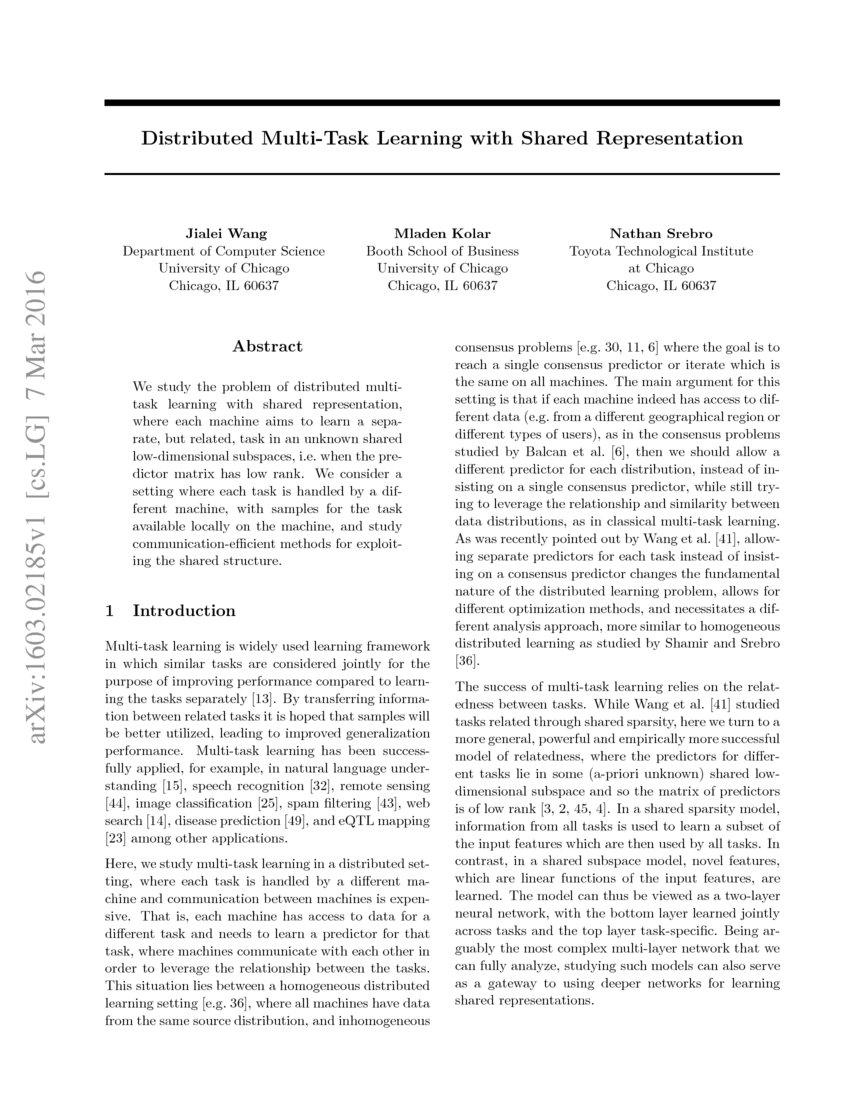 Distributed Multi-Task Learning with Shared Representation | DeepAI