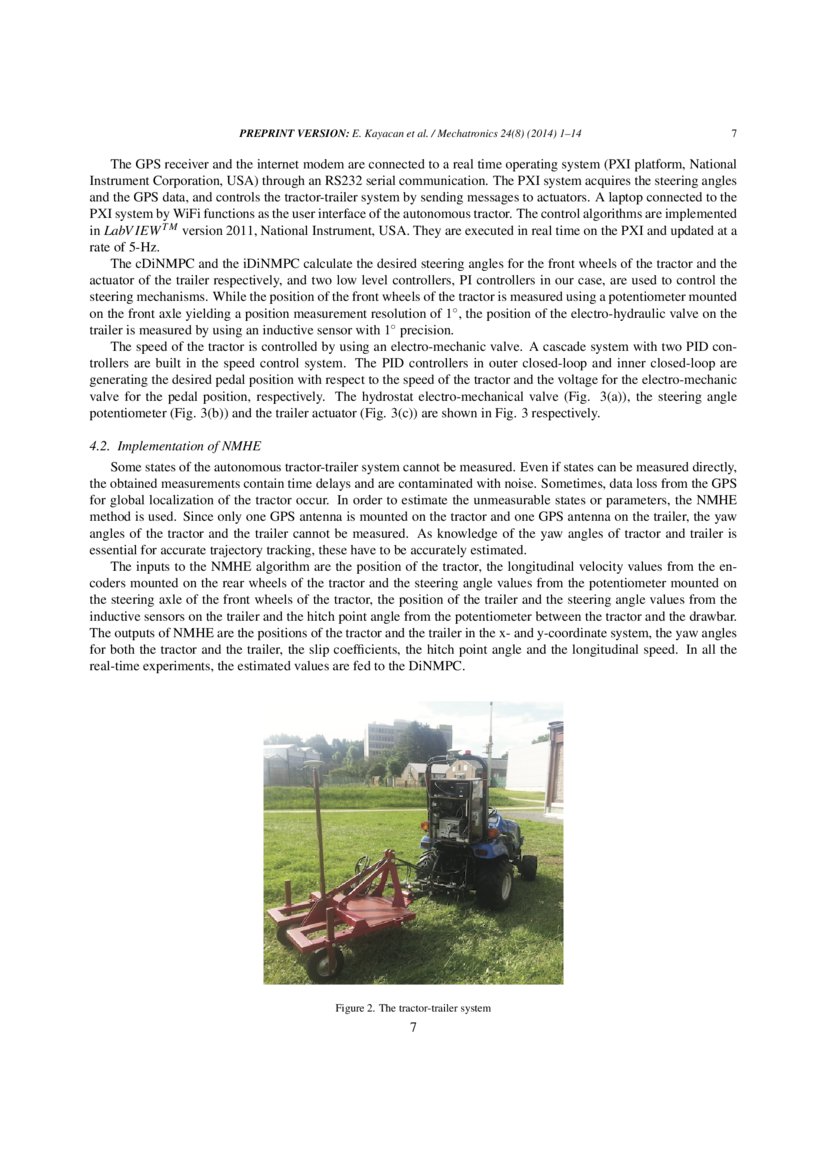 Distributed Nonlinear Model Predictive Control Of An Autonomous Tractor