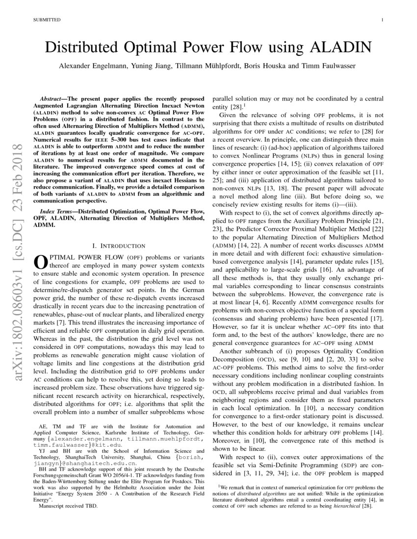 Distributed Optimal Power Flow using ALADIN | DeepAI
