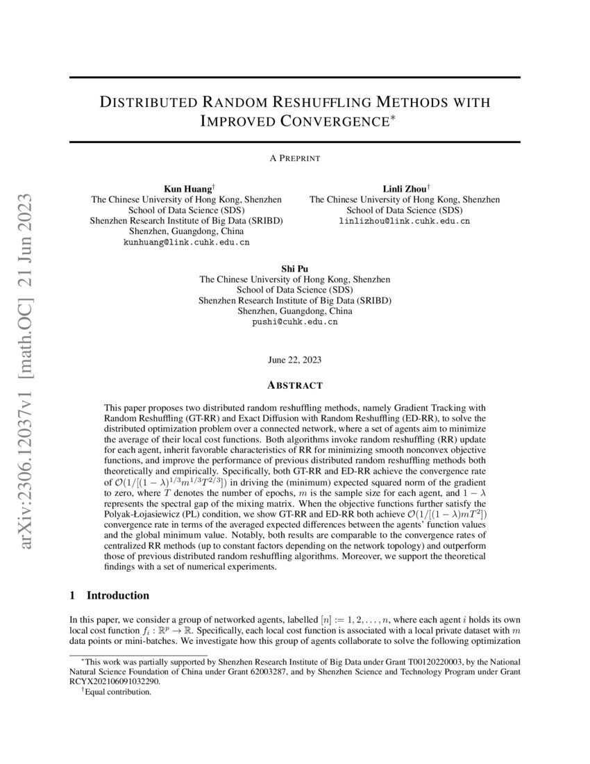 Distributed Random Reshuffling Methods With Improved Convergence Deepai