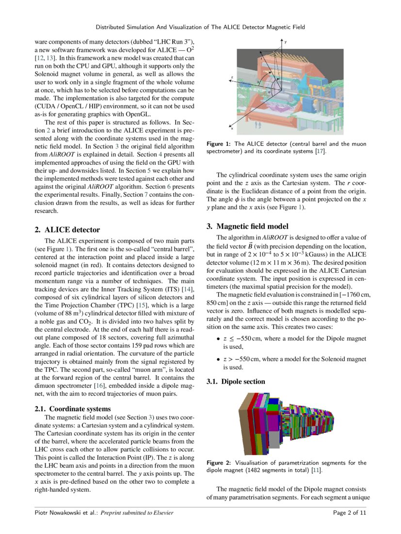 Distributed Simulation and Visualization of The ALICE Detector Magnetic ...
